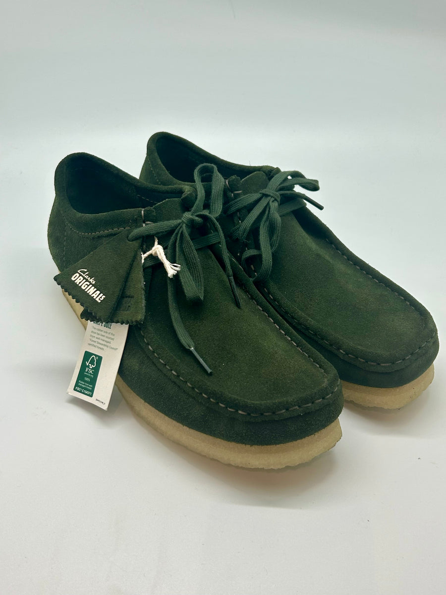 Clarks Forrest Green Suede Wallabee – piel de gallina